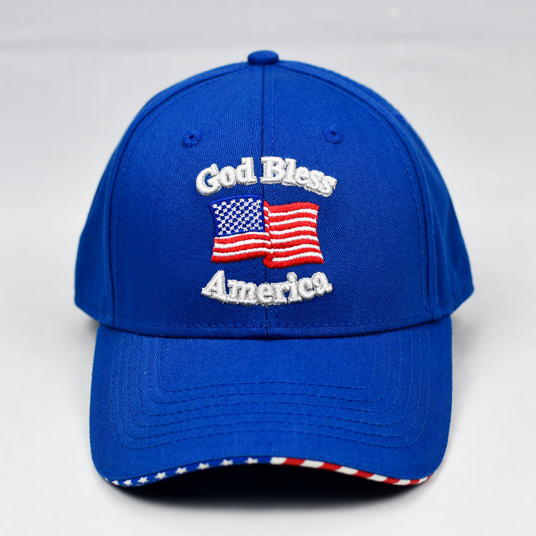 "God Bless America" w/ American Flag Bill in Royal Blue – Atlanta Cap ...