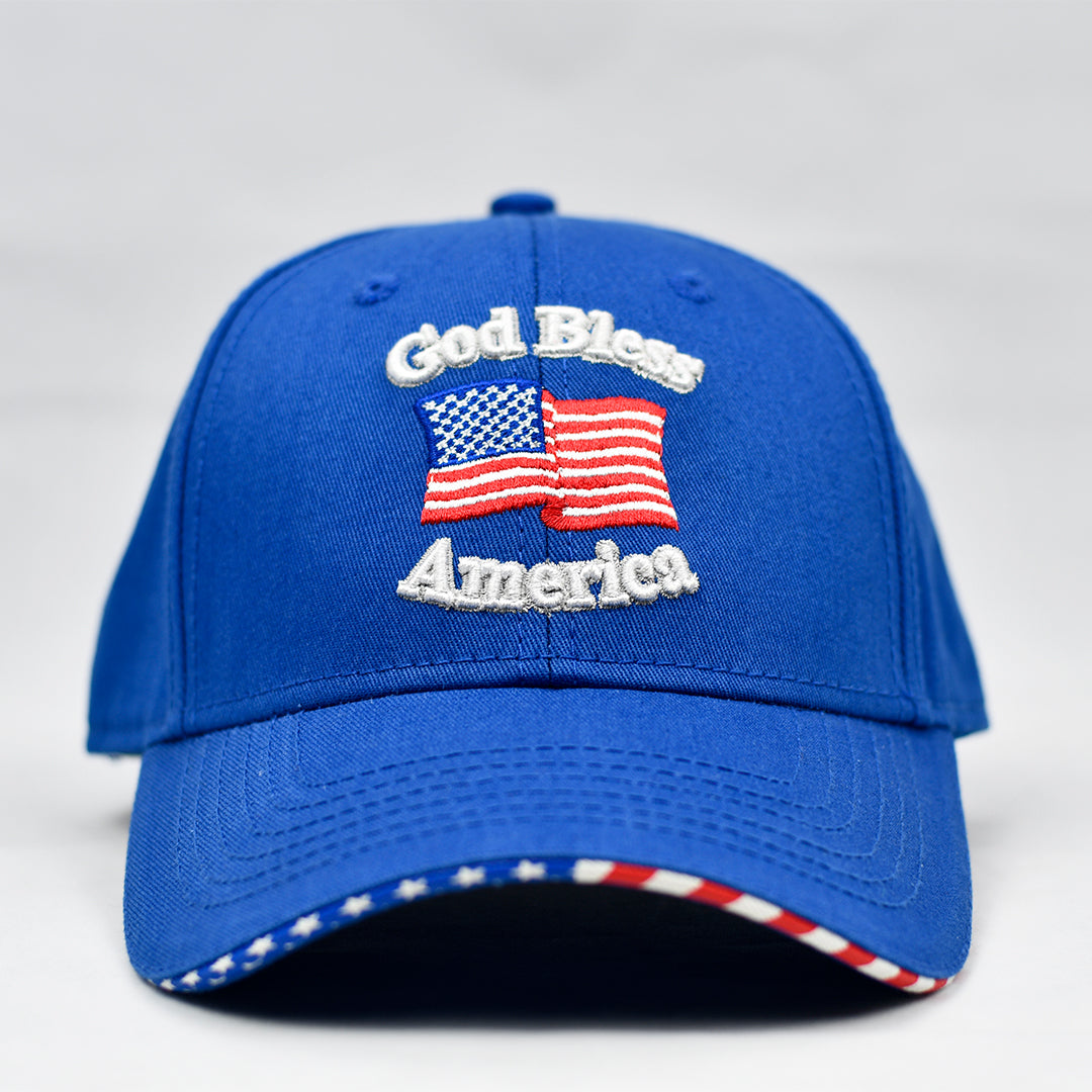 "God Bless America" w/ American Flag Bill in Royal Blue – Atlanta Cap ...